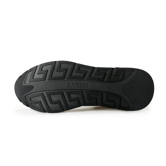 Versace | Shoes | Versace Mens Blue Logo Embroidery Suede Leather ...